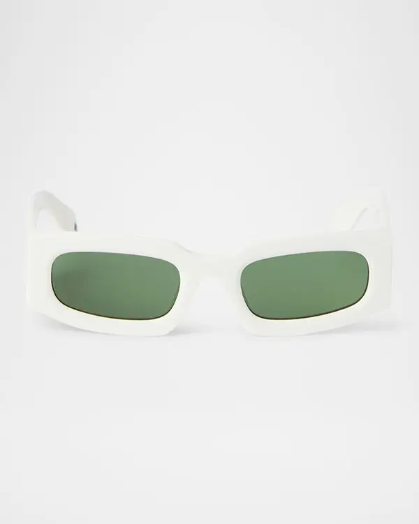 Off-White Cary Rectangle Sunglasses - White Green