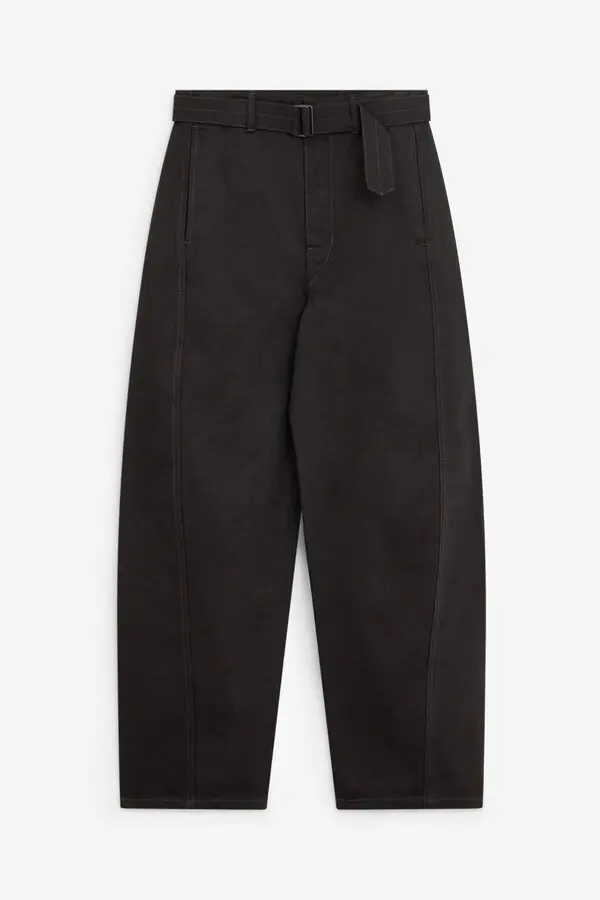 LEMAIRE Belted Wide-leg Pants - Black