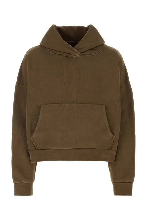 ENTIRE STUDIOS Oversized Cotton Fleece Sweatshirt - Brown