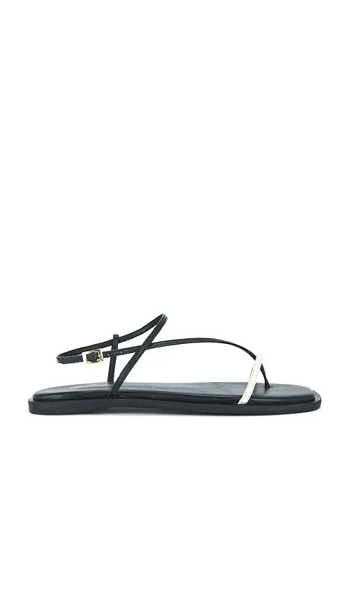 Kaanas Alayta Square Toe Sandal - Black & White