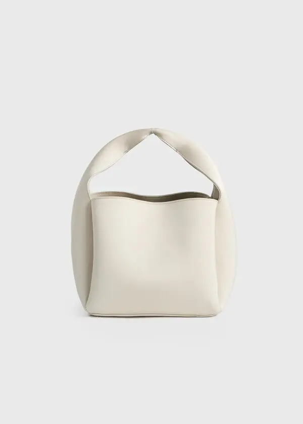 TOTÊME Petite Satin Bucket Bag - Ecru