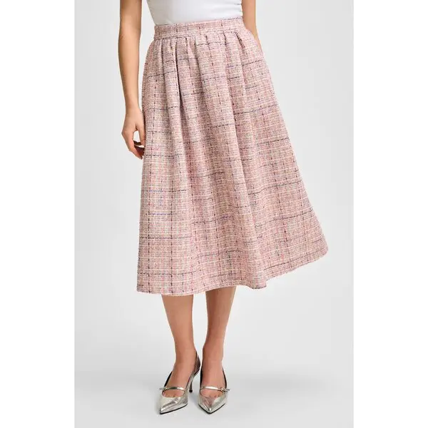 ISAAC MIZRAHI NEW YORK Tweed A-line Midi Skirt