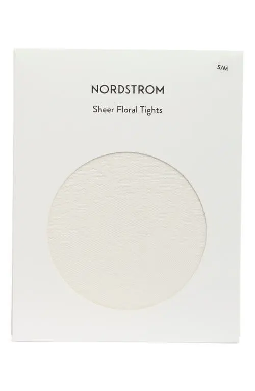 Nordstrom Sheer Floral Tights - White Opal