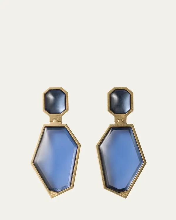Prada Acrylic Drop Earrings - Bluette Bronzo