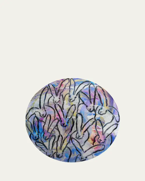 HUNT SLONEM Summer Totem Rabbits Lacquer Placemat