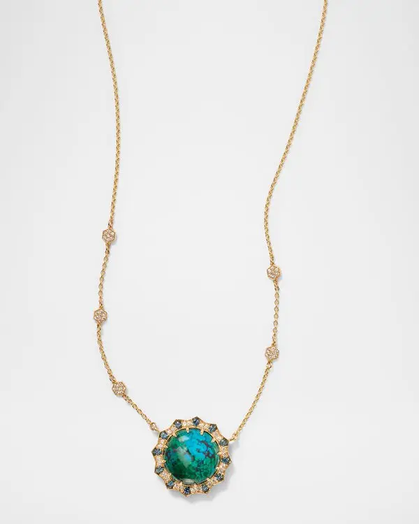 JAMIE TURNER 18k Yellow Gold Celeste Pendant With Diamonds And Sapphires
