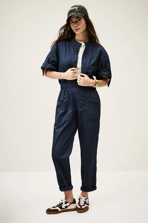Ba&sh Bereta Cotton Jumpsuit - Blue