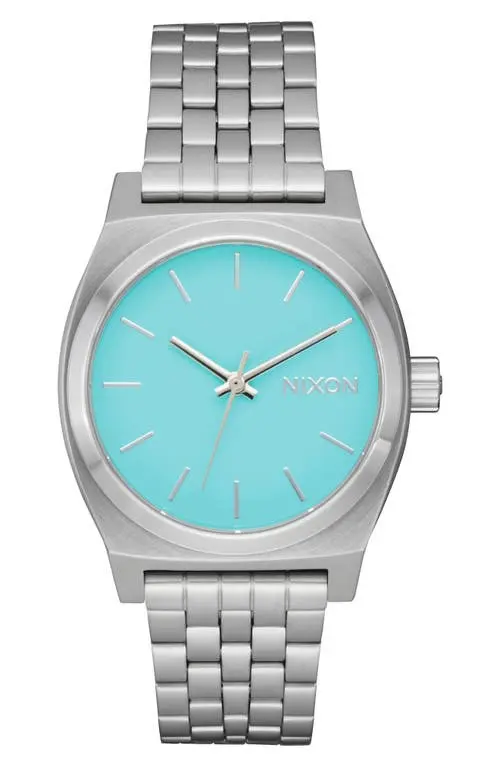 Nixon The Medium Time Teller Bracelet Watch - Silver / Turquoise