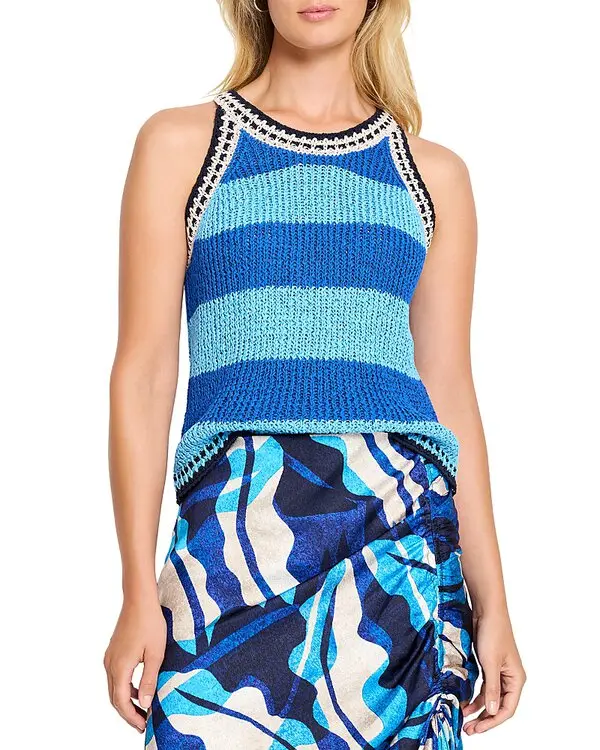 NIC+ZOE Coastline Knit Tank Top - Blue Multi