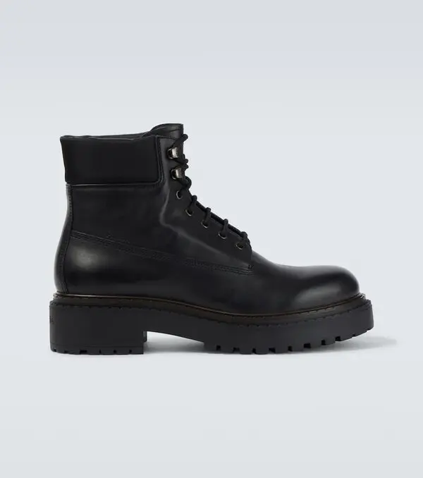 Prada Leather And Re-nylon Ankle Boots