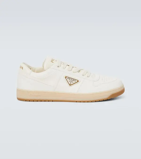 Prada Downtown Leather Sneakers - White