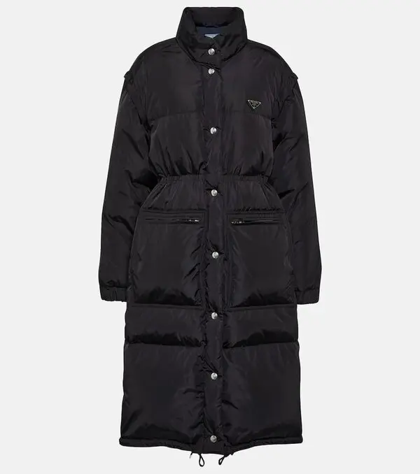 Prada Re-nylon Down Coat - Black