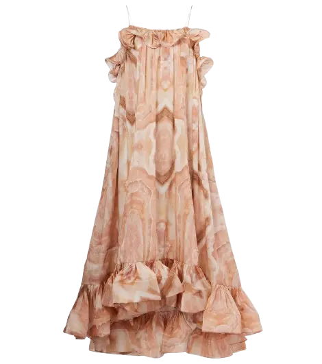 Zimmermann Illuminate Printed Silk Maxi Dress - Neutrals