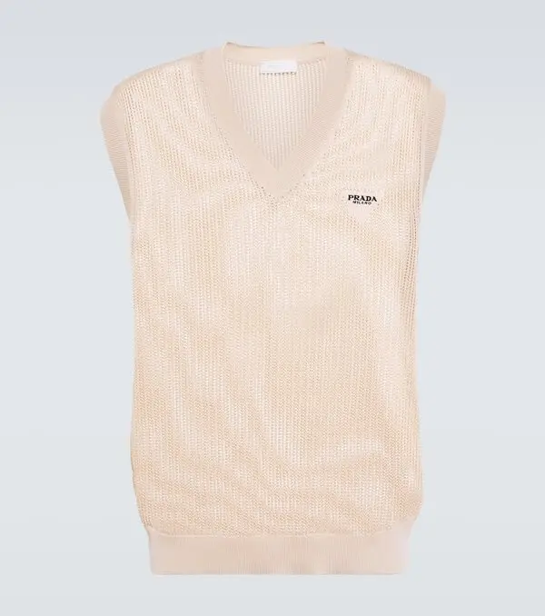 Prada Silk And Cotton Mesh Vest
