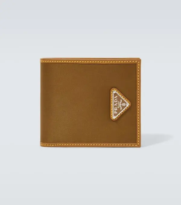 Prada Re-nylon Leather-trimmed Wallet - Brown