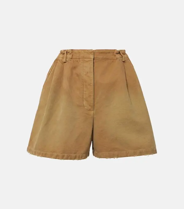 Prada Cotton Canvas Shorts - Brown