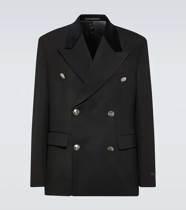 Prada Double-breasted Virgin Wool Suit Jacket