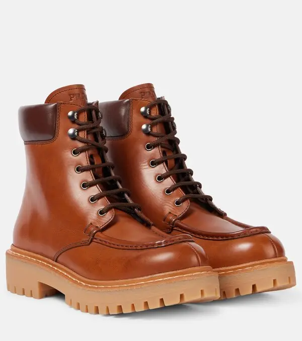 Prada Leather Combat Boots