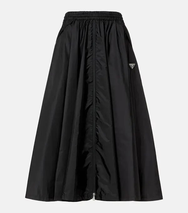 Prada Logo Re-nylon Midi Skirt