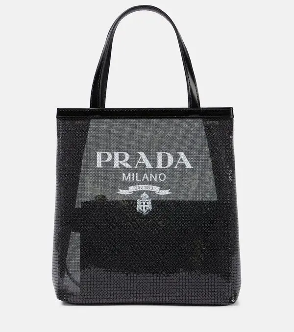 Prada Logo Sequin-embellished Tote