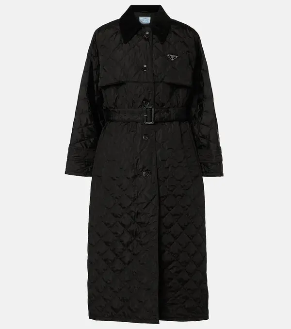 Prada Quilted Full Length Coat