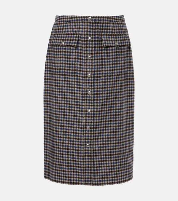 Prada Wool Pencil Skirt - Blue