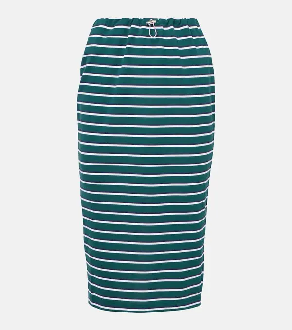 Prada Striped Cotton Midi Skirt - Multicoloured
