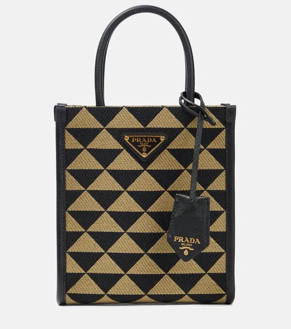 Prada Mini Patterned Jacquard Tote