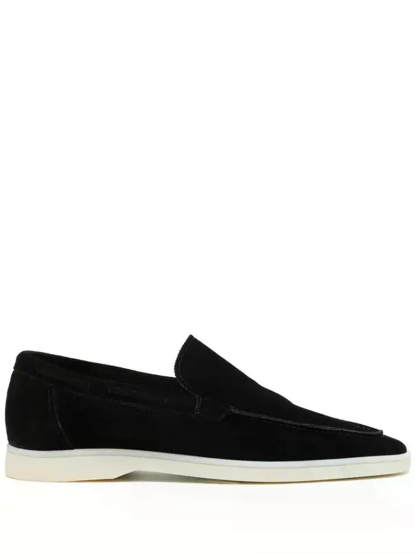 AURELIEN Yacht Suede Loafers - Black