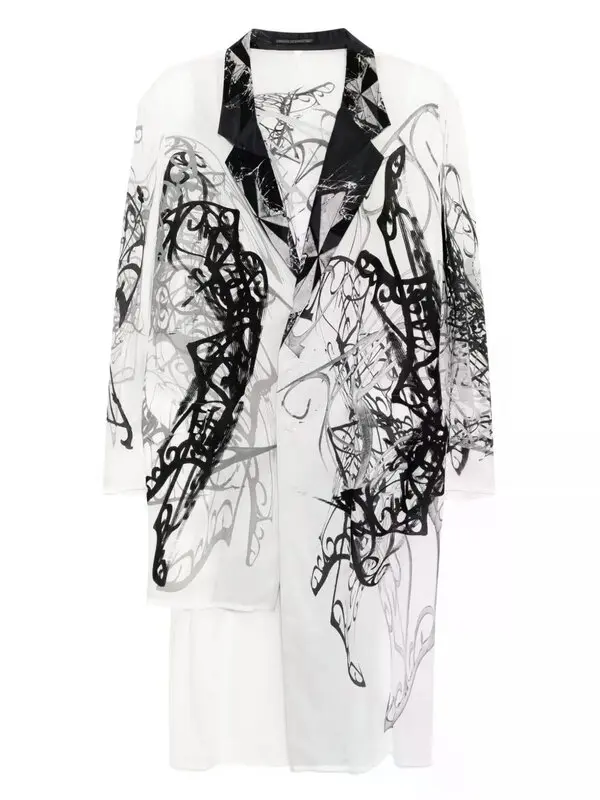 Yohji Yamamoto Graphic-print Coat