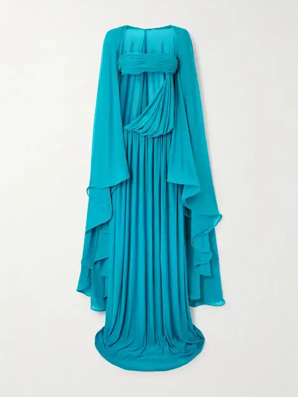 Christopher Esber Gyre Cape-Effect Maxi Dress In Blue - 40% Off |  Editorialist
