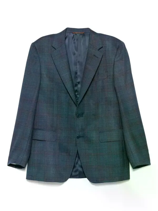 Canali Checked Blazer - Blue