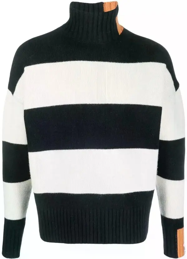 RIGHT FOR Striped High-neck Jumper