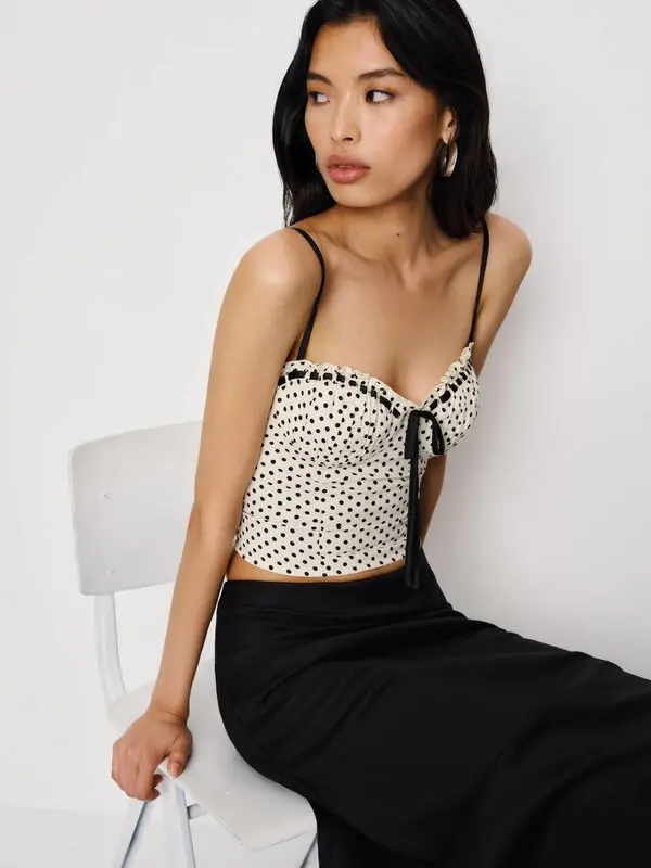 REFORMATION Andrea Sleeveless Top - Eclipse Dot