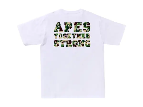 BAPE Abc Camo College Ats Tee Shirt - White/green