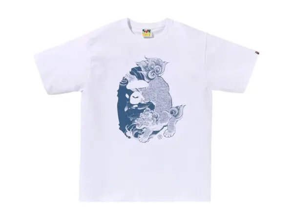 BAPE A Bathing Ape Japanese Tattoo Big Ape Head Tee Shirt - White