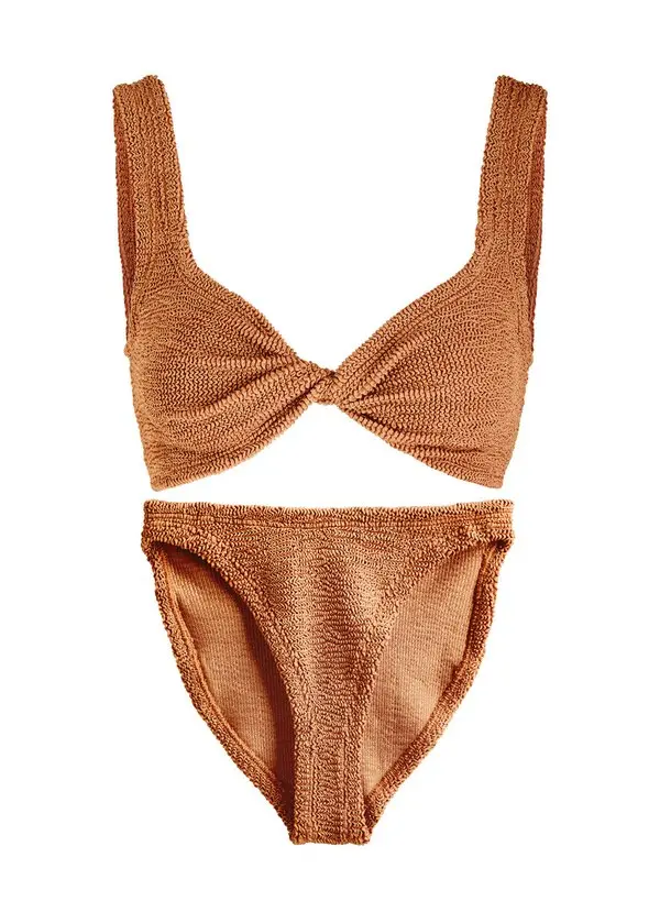 Hunza G Juno Seersucker Bikini - Brown