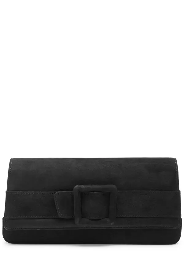 Manolo Blahnik Maygot Suede Clutch - Black