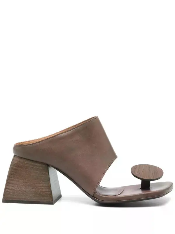 UMA WANG 70mm Stone Mules - Brown