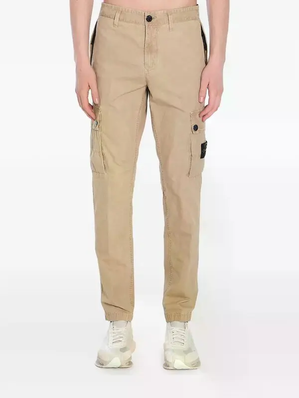 Stone Island Logo Cargo Trousers - Neutrals