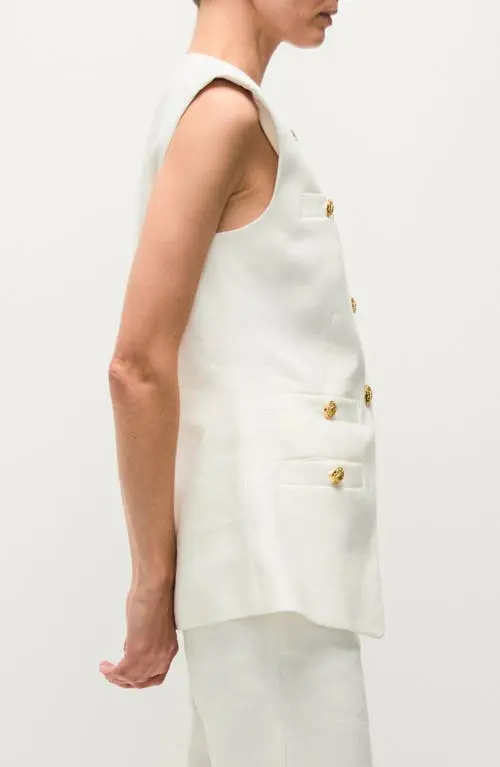 Veronica Beard Tamara Linen-blend Vest - Off White