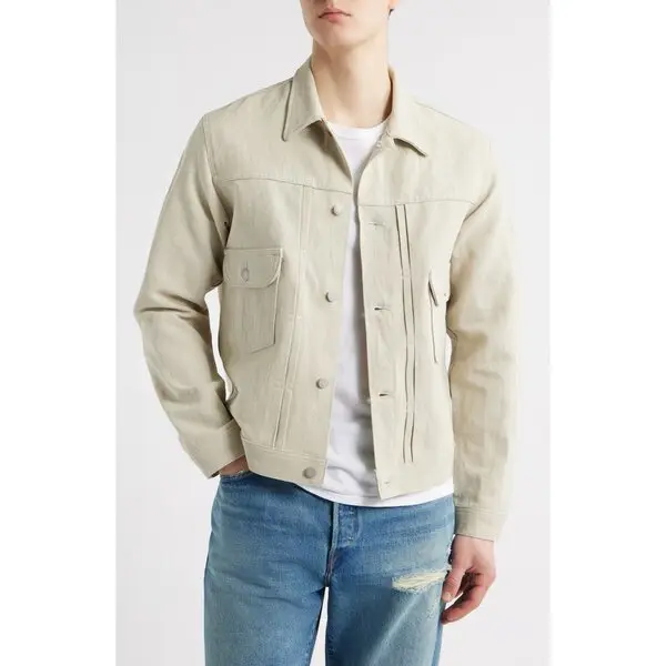 Edwin Cotton & Linen Twill Trucker Jacket