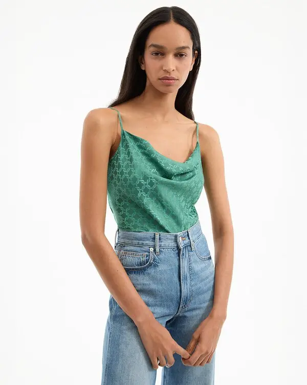 Veronica Beard Sola Chain Print Tank Top - Clover