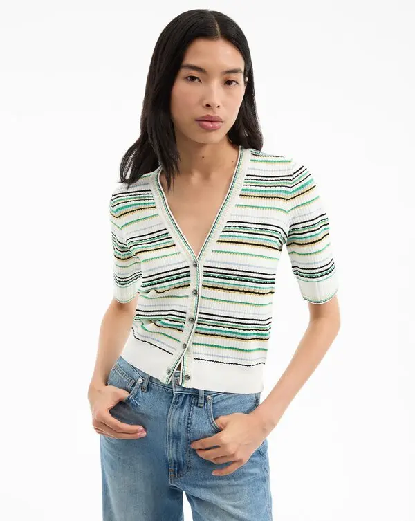 Veronica Beard Varia Striped Cardigan