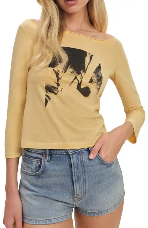 REFORMATION X Devon Lee Carlson Lizzie Graphic T-shirt - Sunshine Daisy