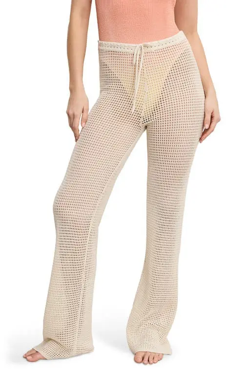 Good American Open Knit Cover-up Pants - Ecru003