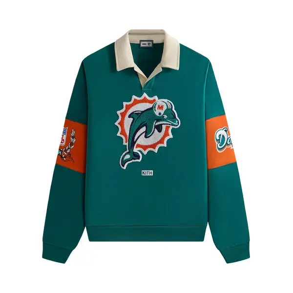 Kith 47 For The Nfl Dolphins Nelson Collared Pullover - Green