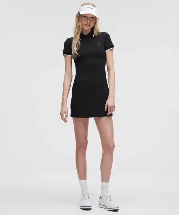 Lululemon Slim-Fit Linerless Polo Dress - Black/White | Editorialist