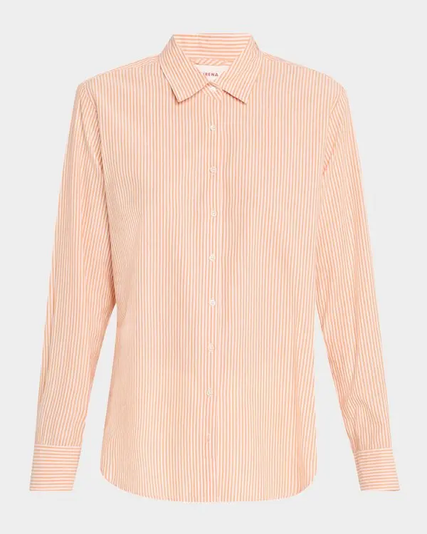 Xirena Beau Striped Cotton Shirt - Tangerine