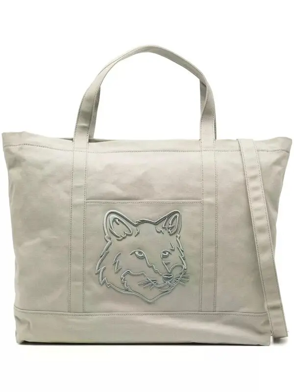Maison Kitsuné Large Fox Head Tote Bag - Green